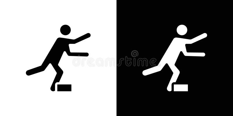 Man Tripping Icon Logo Set Vector Stock Vector - Illustration of ...
