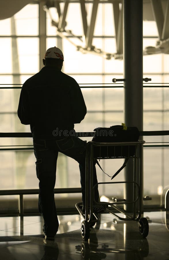 Man and trolley orange stock photo. Image of inside, line - 2002724