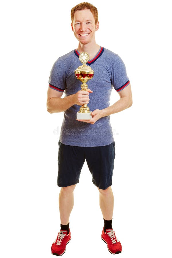 Man with a Trophy As a Winner Stock Image - Image of training, success ...