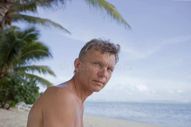 Man on tropical Beach stock image. Image of happiness - 8677505