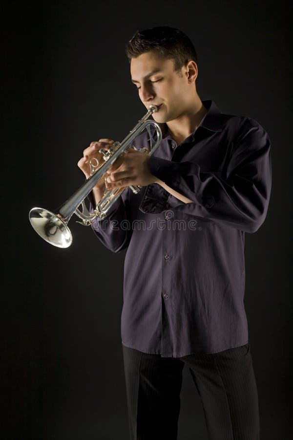 Trumpet player stock photo. Image of entertainer, leisure - 4314822
