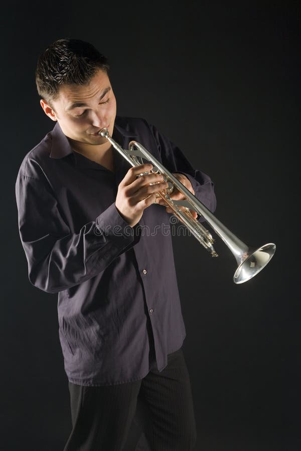 Trumpet player stock photo. Image of entertainer, leisure - 4314822