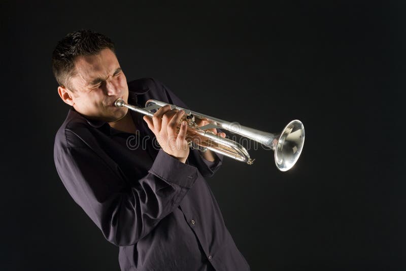 Trumpet player stock image. Image of adult, caucasian - 4314817