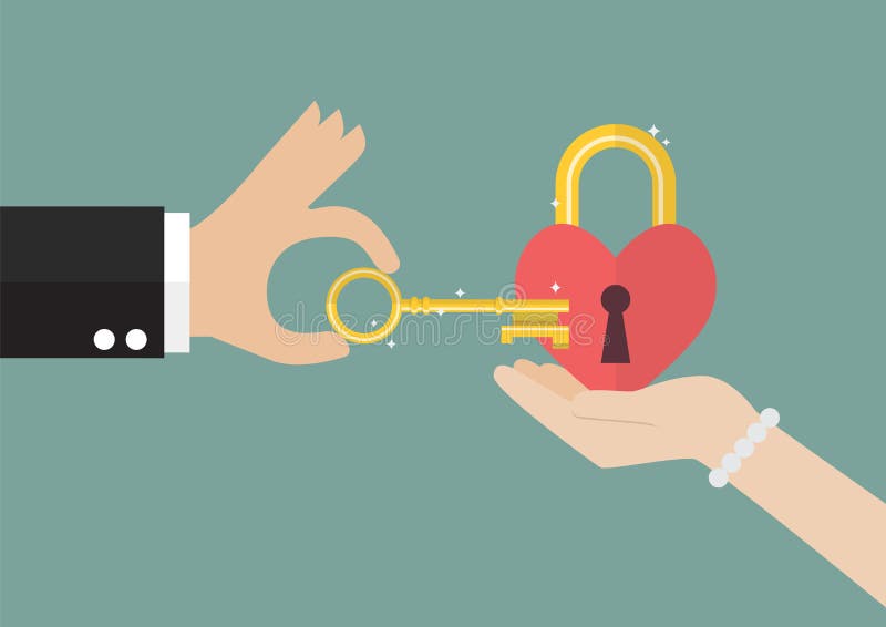 Key To Open Woman Heart Stock Illustrations – 18 Key To Open Woman ...