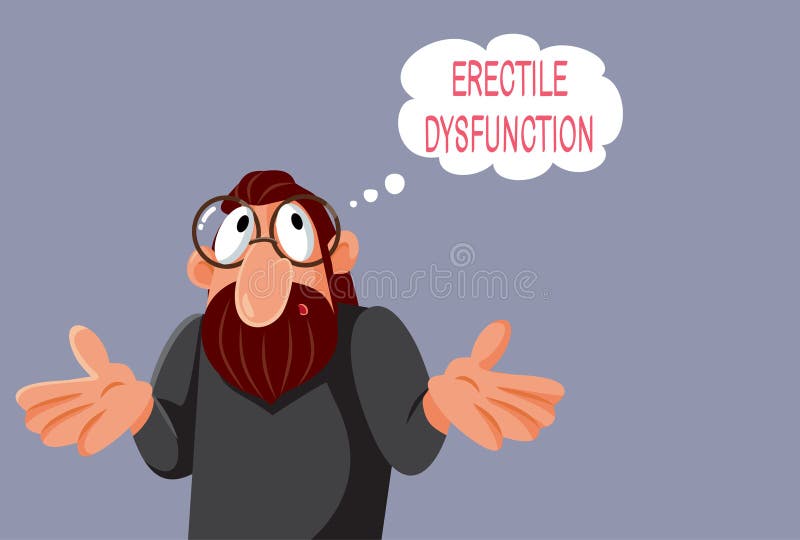 Guy Thinking about Erectile Dysfunction Problems Vector Illustration ...