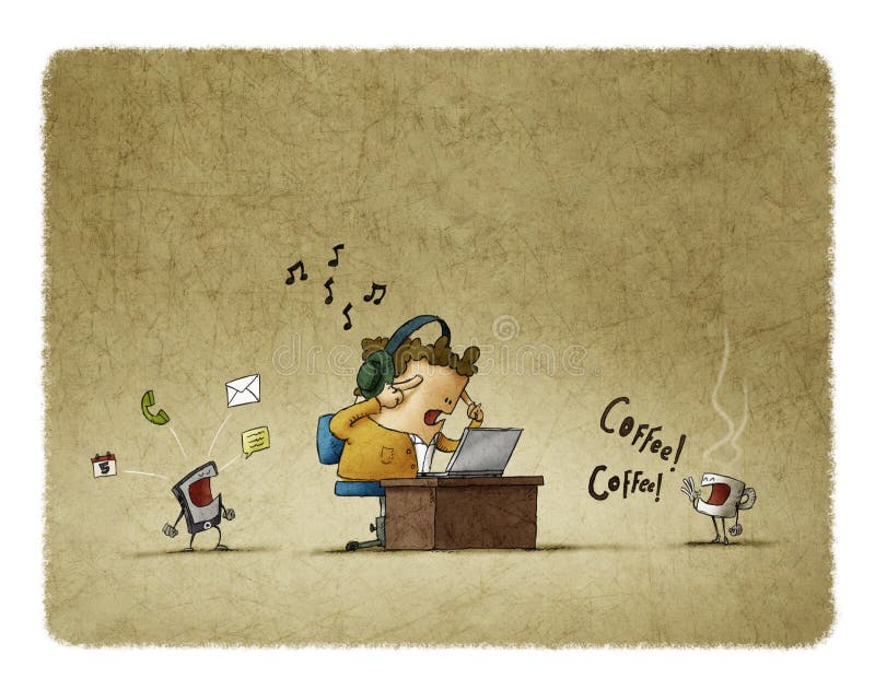 Office Distractions stock vector. Illustration of concentrate - 9401832