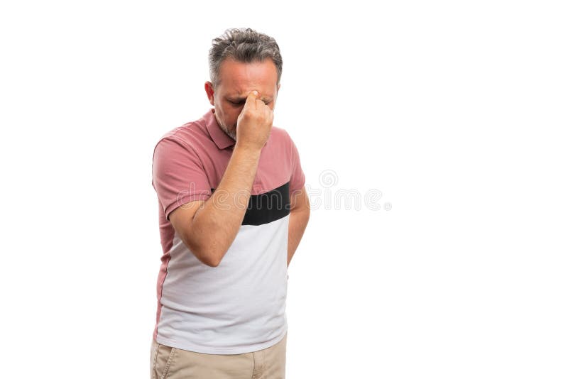 Man Touching Forehead with Hand As Military Salute Stock Photo - Image ...