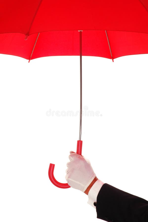Butler holding an umbrella stock photo. Image of gentleman - 23413530