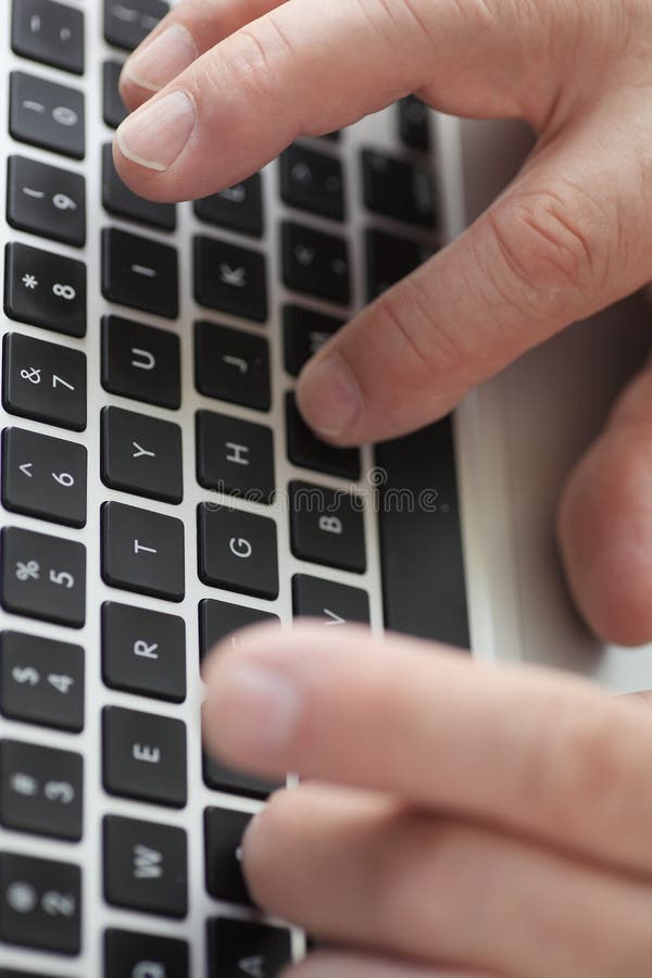 Man types on keyboard stock image. Image of hands, device - 58488951