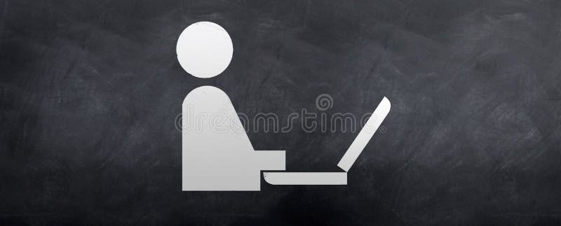 Man Types on Laptop Computer Stock Illustration - Illustration of ...