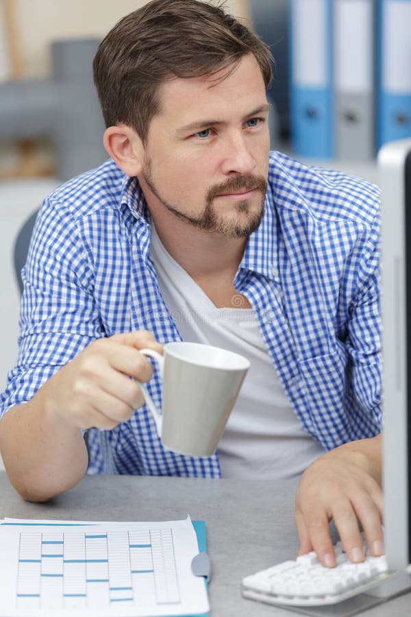 Man Typing On Computer Keyboard Stock Image Image Of Professional