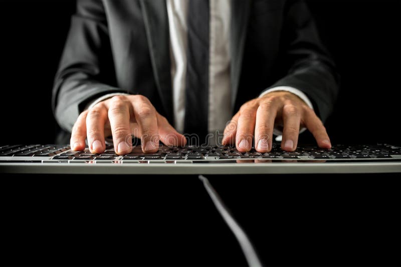 Man Typing on a Computer Keyboard Stock Image - Image of hands ...