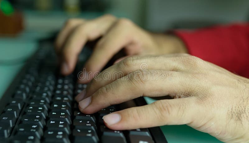 Typing. man, office. stock image. Image of button, computing - 170887689