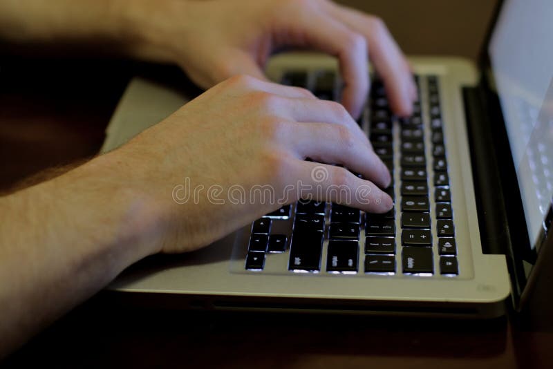 Man typing on computer stock image. Image of business - 79257835
