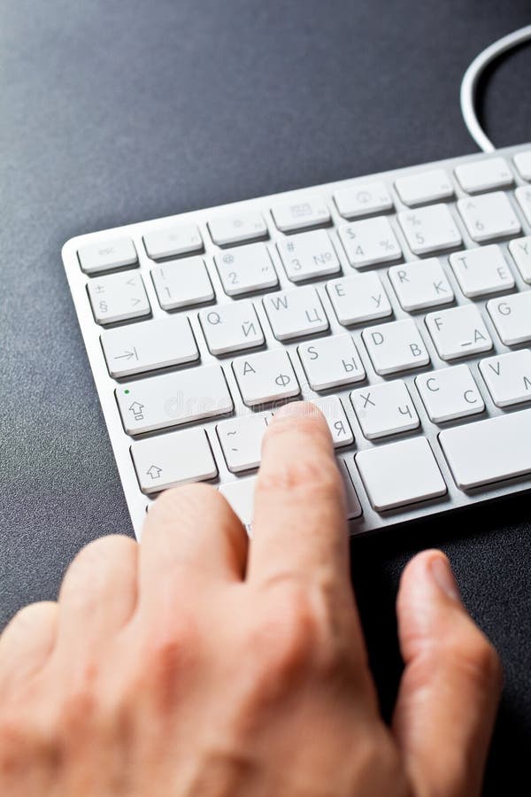 Man typing on keyboard stock photo. Image of hand, cord - 20669652