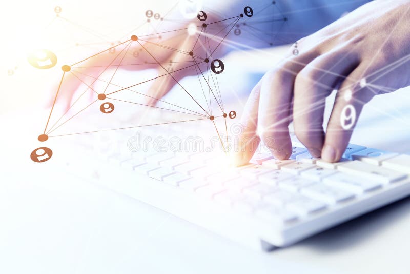 Man typing on keyboard stock image. Image of desktop - 73022925