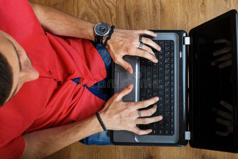 Man is Typing on the Keyboard Stock Image - Image of computer, wrist ...