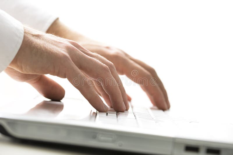 Man Typing on a Laptop Computer Stock Photo - Image of personal ...