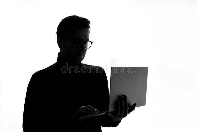 557 Man Silhouette Typing Stock Photos - Free & Royalty-Free Stock ...