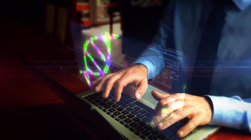 Man Typing on Keyboard with DNA Helix Hologram Stock Image - Image of ... Man Typing on Keyboard with DNA Helix Hologram Stock Image - Image of ...