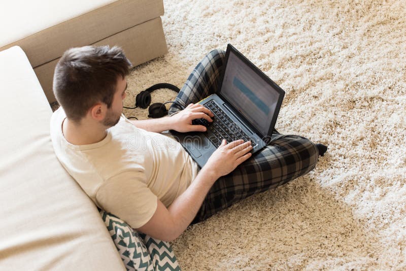 Man typing on laptop stock photo. Image of male, computer - 52754182