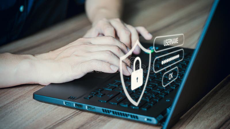 Man Typing Login and Password, Cyber Security Concept, Secure ... Man Typing Login and Password, Cyber Security Concept, Secure ...