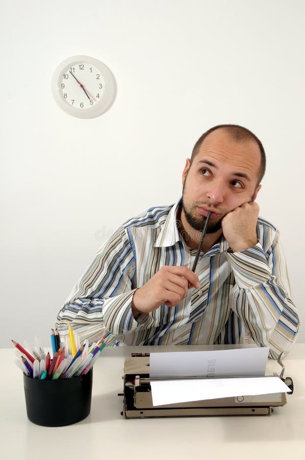 Man Typing on Old Typewriter Stock Image - Image of member, desk: 8108285