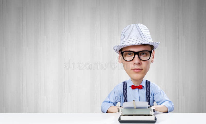 Man typist stock photo. Image of book, antique, fashioned - 48049410