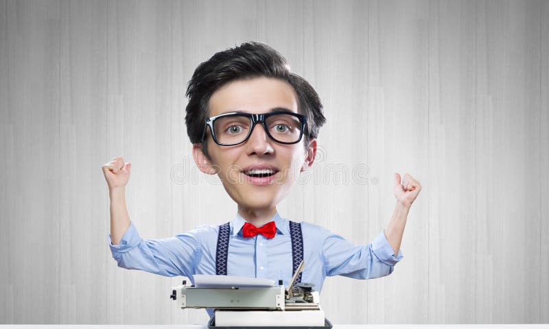 Man typist stock photo. Image of fashioned, newspaperman - 48295680