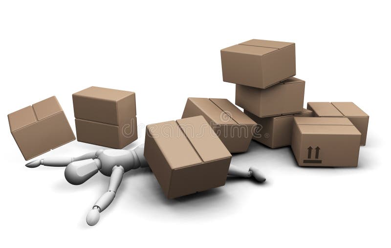 Falling boxes stock illustration. Illustration of isolated - 2644832