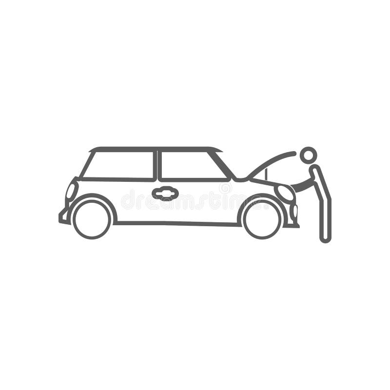 Car Hood Line And Glyph Icon. Automobile Bonnet Vector Illustration ...