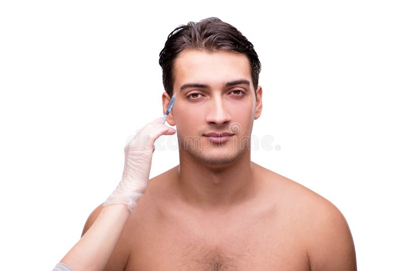 The Man Undergoing Plastic Surgery Isolated on White Stock Photo ...
