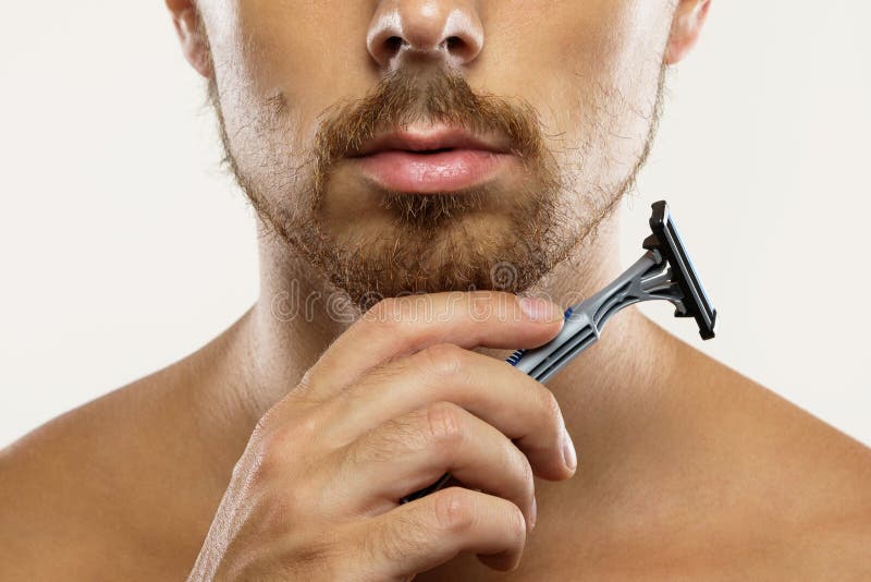 Man with Unkempt Beard before a Shaving Routine Stock Image - Image of ...