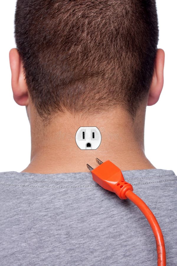 Man Unplugged stock photo. Image of electric, back, lethargic - 16763930