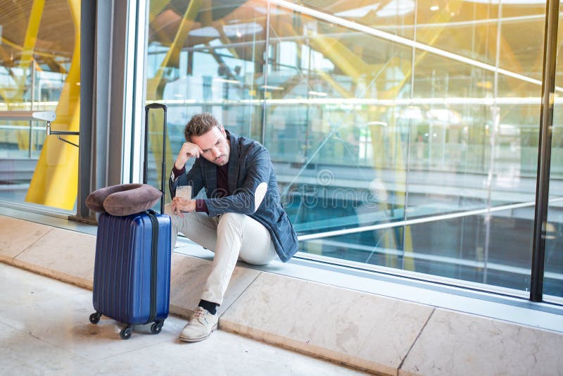 Man Upset, Sad and Angry at the Airport His Flight is Delayed Stock ... Man Upset, Sad and Angry at the Airport His Flight is Delayed Stock ...