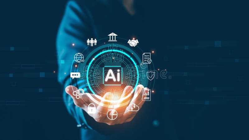 Man Use AI To Help Analytics, Technology and People Concept, AI Experts ...