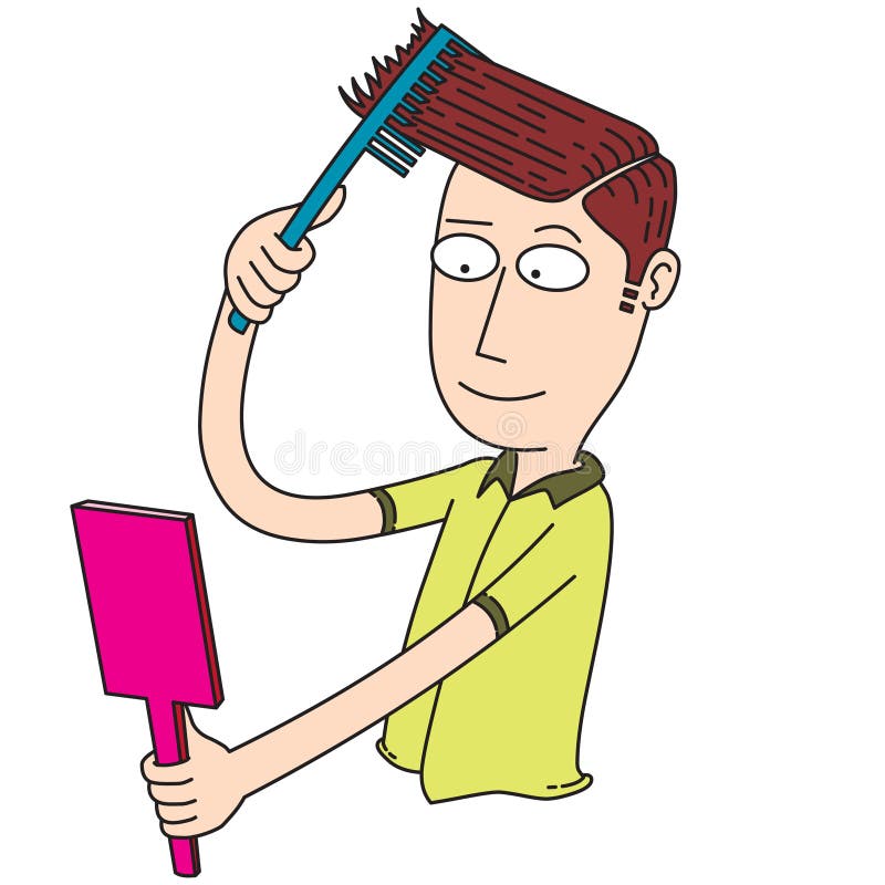 Man use a comb properly stock illustration. Illustration of finger ...