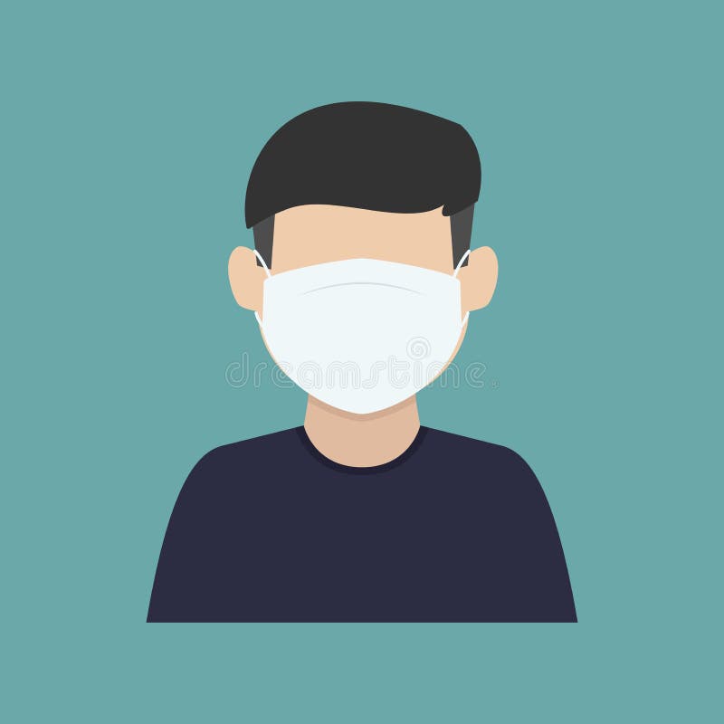 Man use mask flat design stock vector. Illustration of hospital - 197150039