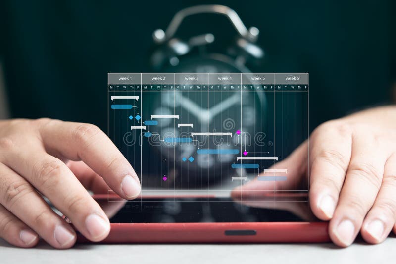 Man Use Phone with Calendars To Schedule Time Plan Appointment ...
