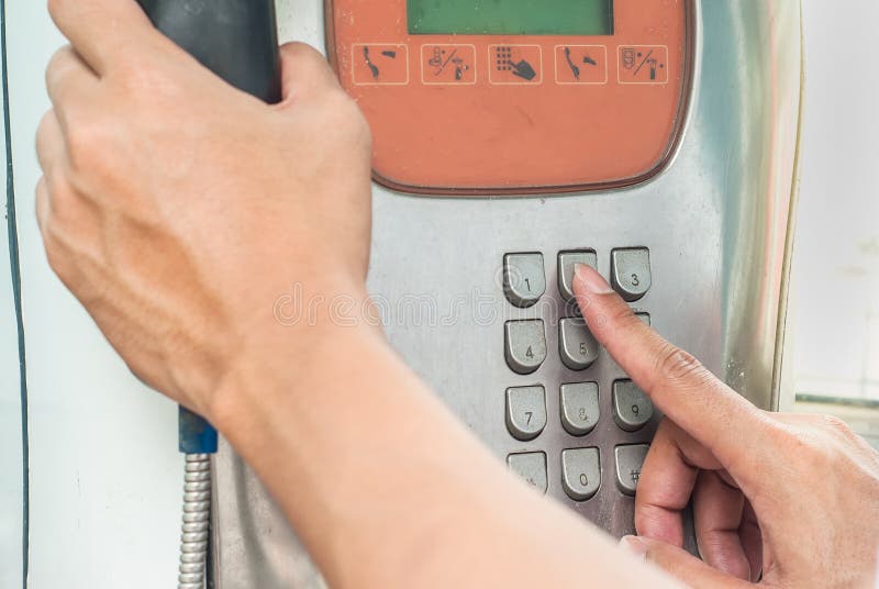 Man Use Public Phone Pressing Numpad Number 2 Stock Image - Image of ...