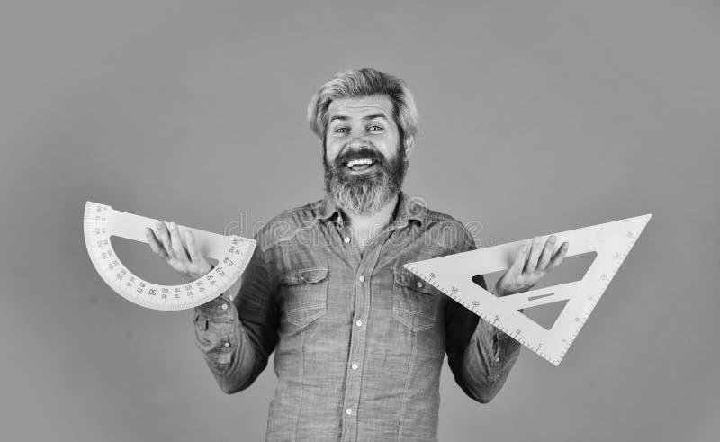 Man Use Ruler. Math or Mathematics. Stem Education Concept. Study ...