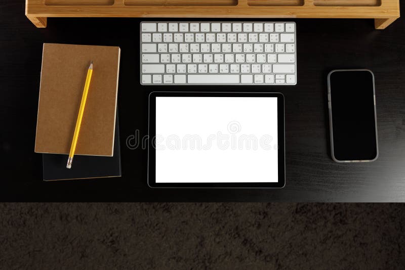 Man Use Tablet Hands Close Up Hands Multitasking Tablet Blank White ...