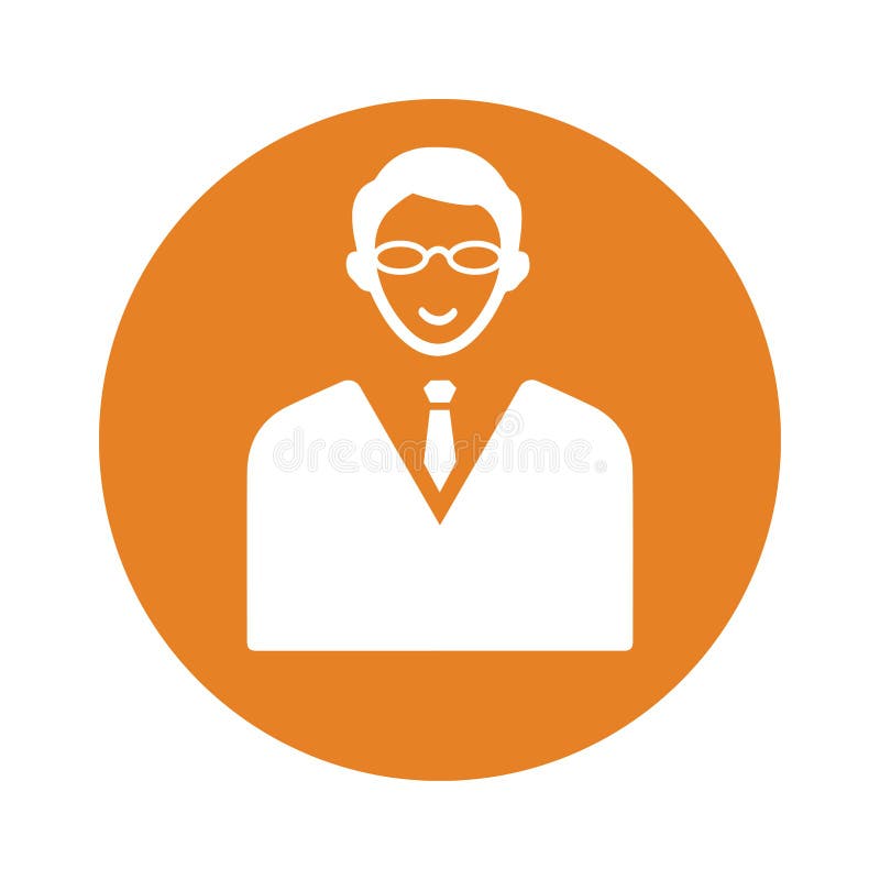 Man, User, Avatar Icon / Orange Color Stock Vector - Illustration of ...