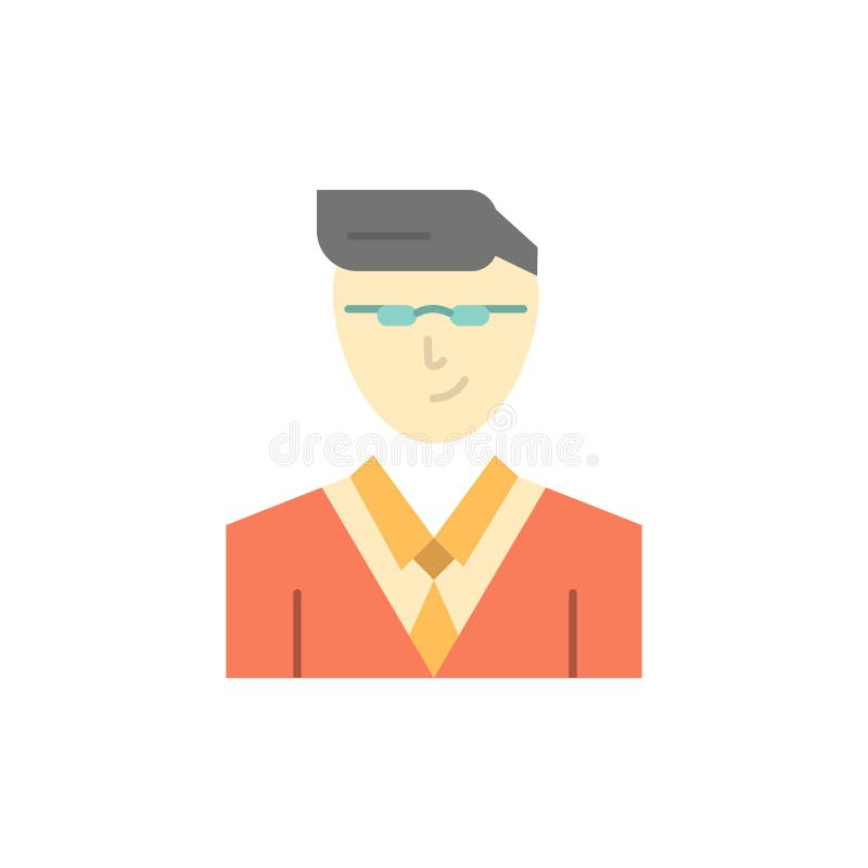 Man, User, Manager, Student Flat Color Icon. Vector Icon Banner ...