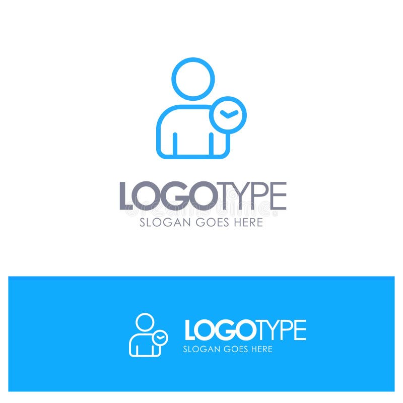 Man, User, Time, Basic Blue OutLine Logo with Place for Tagline Stock ...