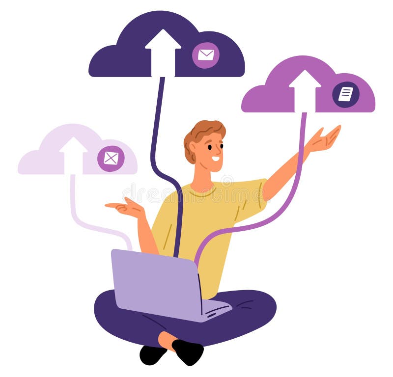 Hosting Server Computer Device Information Database Stock Illustrations ...