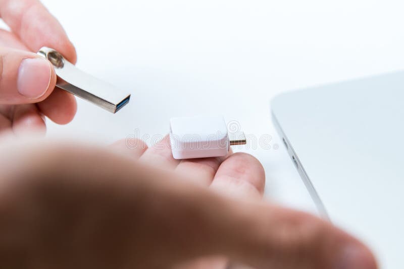 Man Uses Modern Technologies To Store Memory and Digital Data Stock ...