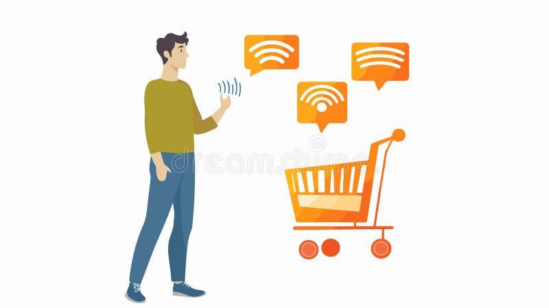 Man Using Voice Command with Waveform, Technology Communication Concept ...