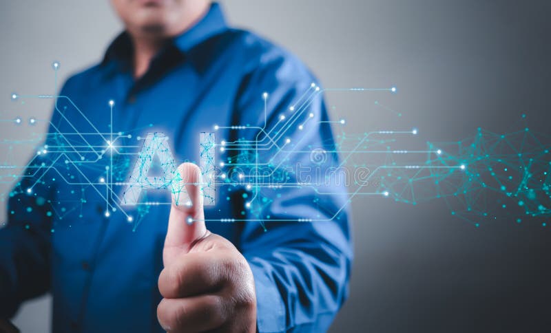 Man Using Ai Technology Innovation Futuristic Transformation, Global ...