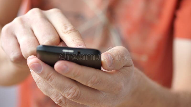 A Man Using Apps on a Mobile Touchscreen Smartphone Stock Image - Image ...